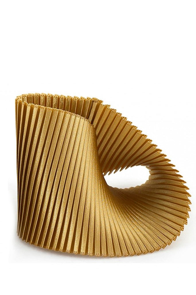Fabric Bracelet with Pleats in Gold Color - Alexandra Tsoukala